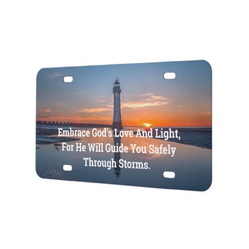 Lighthouse Embrace License Plate | Zazzle