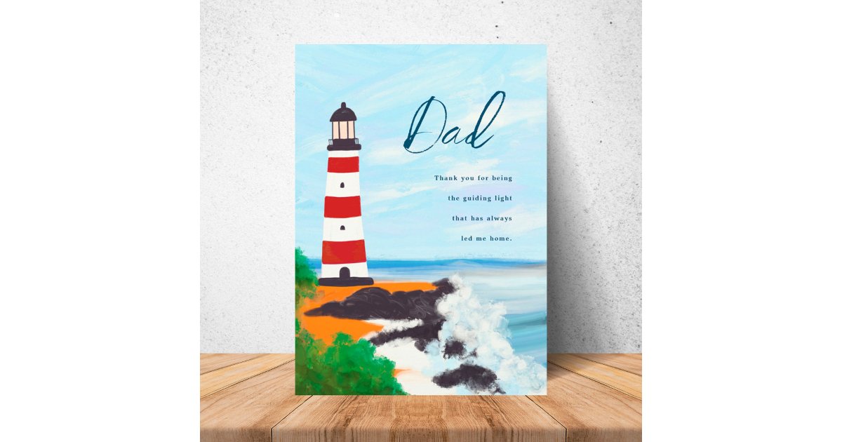 Lighthouse Father's Day Personalized Greeting Card | Zazzle