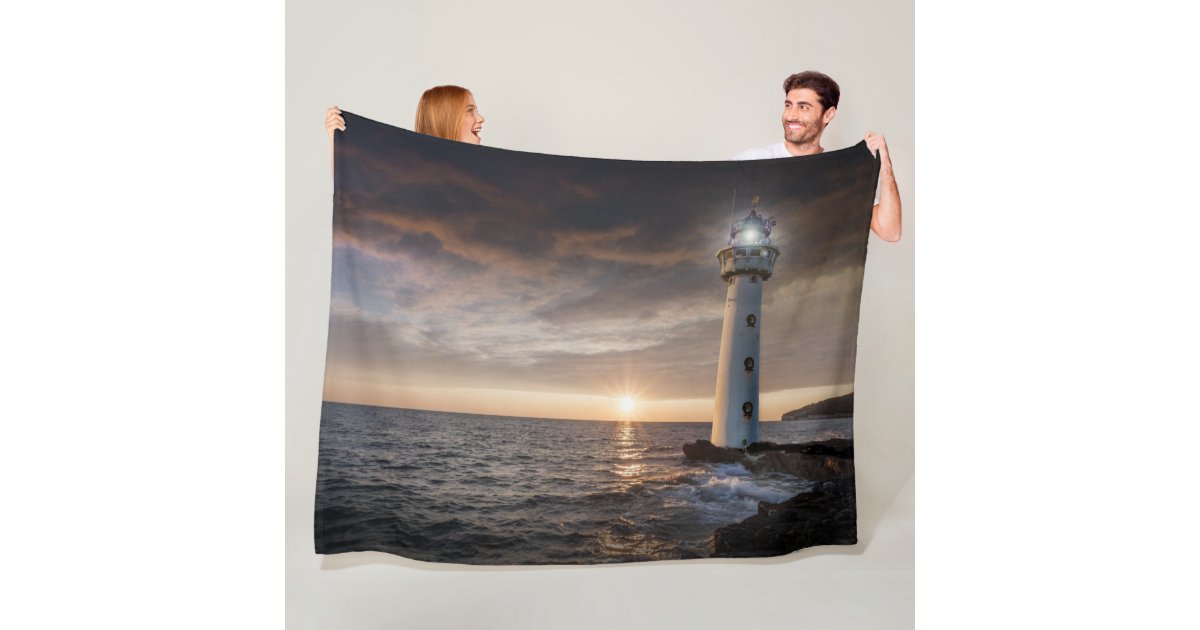 LIGHTHOUSE FLEECE BLANKET | Zazzle