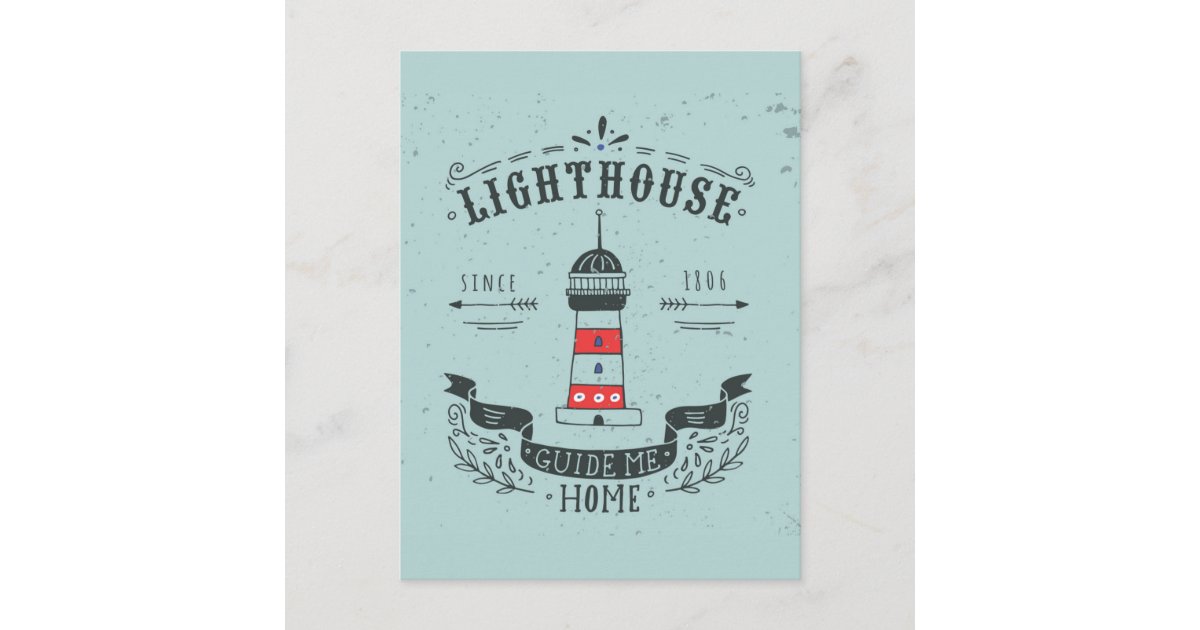 Lighthouse Guide Me Home Poster Postcard | Zazzle