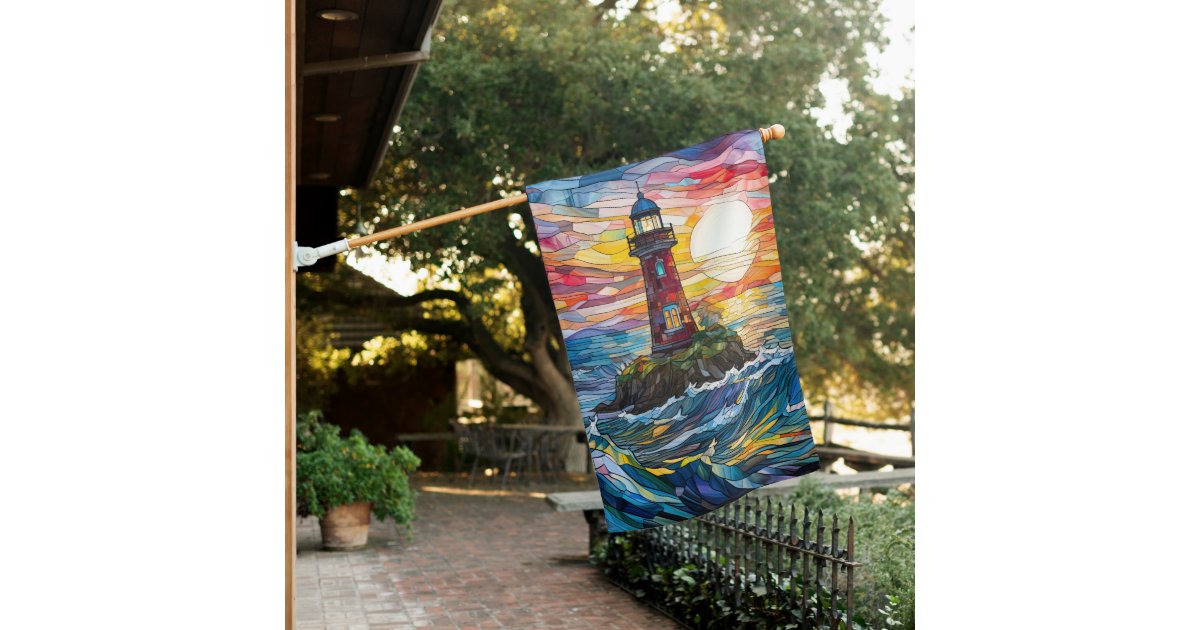 Lighthouse House Flag | Zazzle