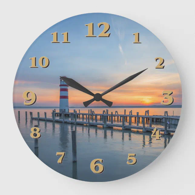 Lighthouse Large Clock | Zazzle
