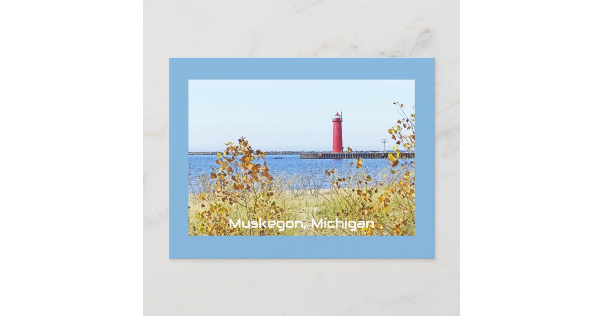 LIGHTHOUSE, MUSKEGON, MICHIGAN Postcard | Zazzle