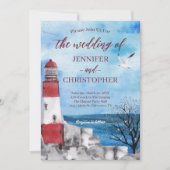 Lighthouse Nautical Wedding Invitation | Zazzle