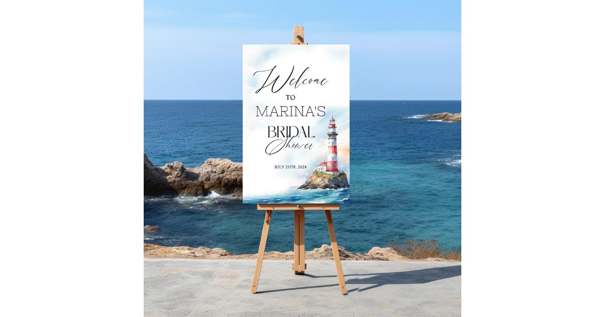 Lighthouse Nautical Welcome Sign Foam Poster Board | Zazzle