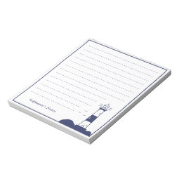 Lighthouse Navy Blue Notepad | Zazzle