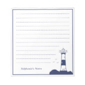Lighthouse Navy Blue Notepad | Zazzle