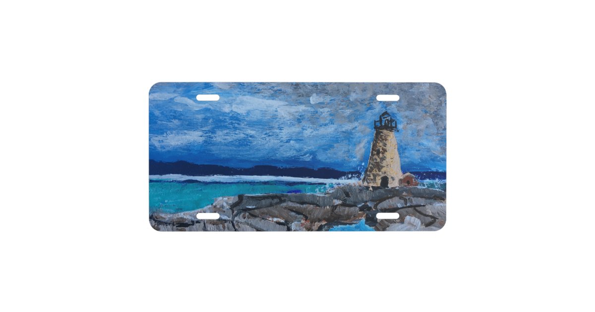 Lighthouse Painting License Plate | Zazzle