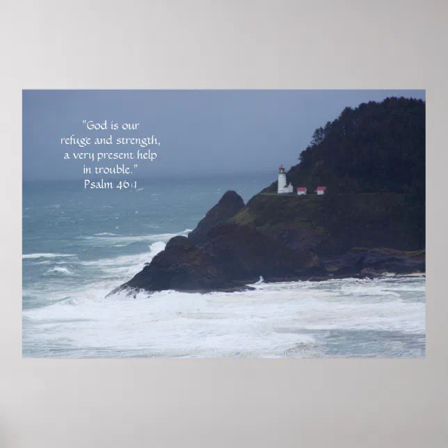 Lighthouse Print w/Scripture Verse | Zazzle