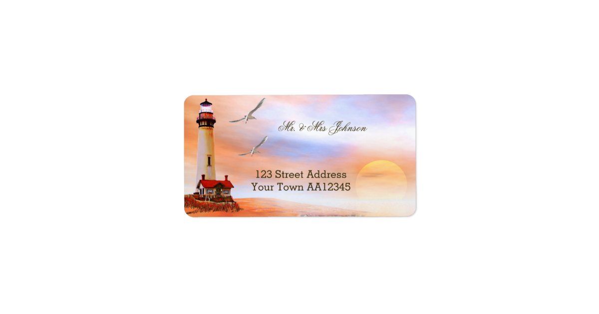 Lighthouse Sunset Address Label | Zazzle