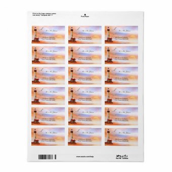 Lighthouse Sunset Address Label | Zazzle