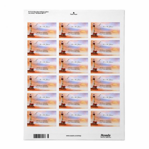 Lighthouse Sunset Address Label | Zazzle