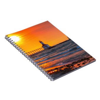 Lighthouse Sunset Notebook | Zazzle