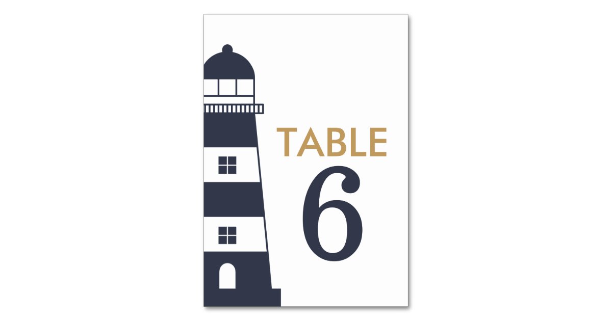 Lighthouse Table Number | Zazzle