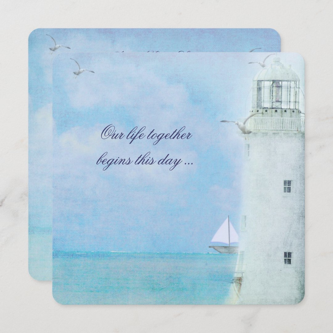 Lighthouse Wedding Invitation | Zazzle