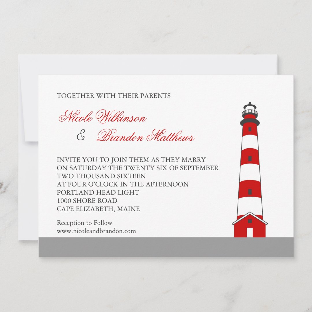 Lighthouse Wedding Invitation | Zazzle