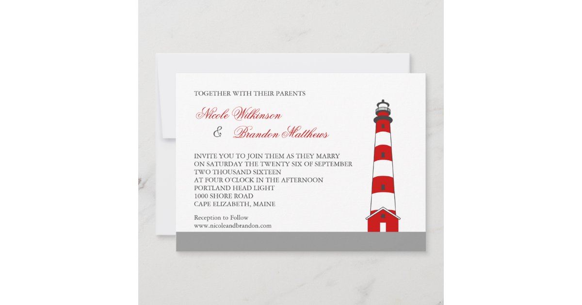 Lighthouse Wedding Invitation | Zazzle