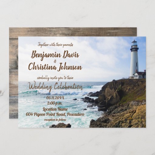 Lighthouse Wedding Invitation | Zazzle