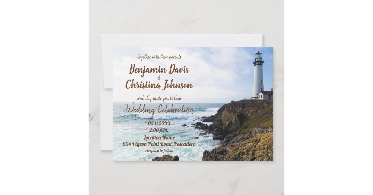 Lighthouse Wedding Invitation | Zazzle