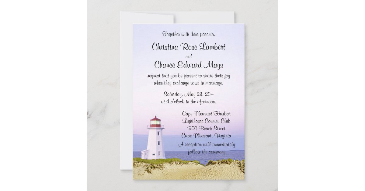 Lighthouse Wedding Invitations | Zazzle