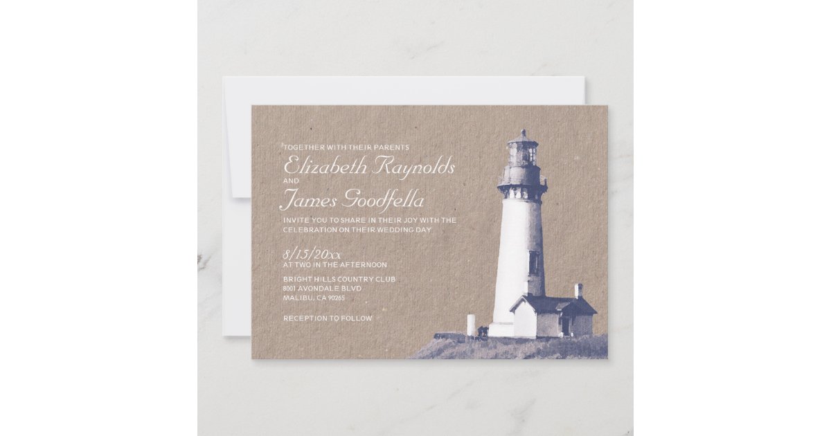 Lighthouse Wedding Invitations | Zazzle