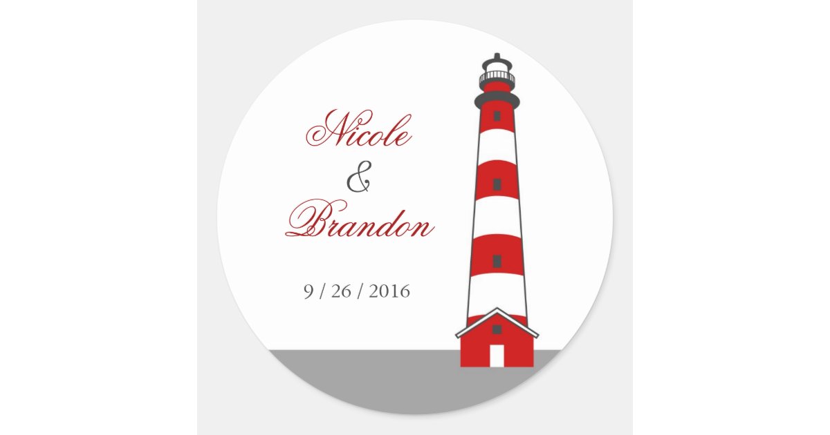 Lighthouse Wedding Sticker | Zazzle