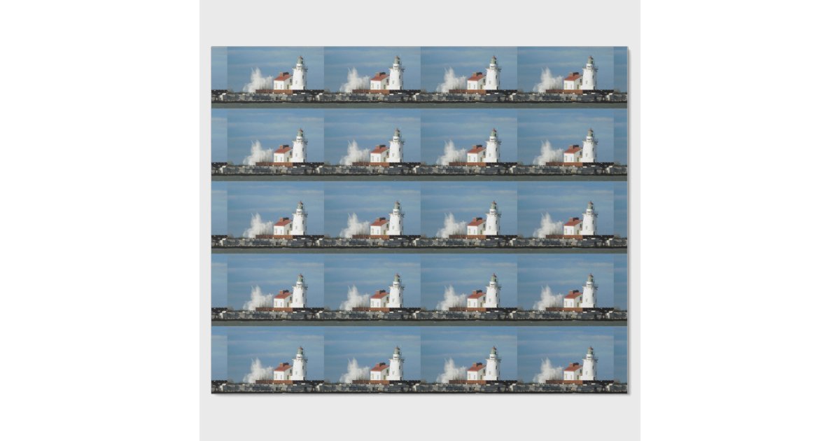 Lighthouse with Wave Wrapping Paper | Zazzle