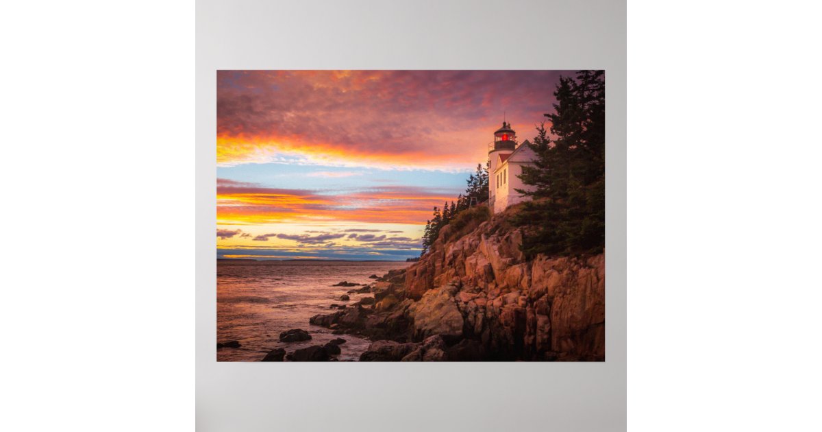 Lighthouses | Acadia National Park Maine Poster | Zazzle