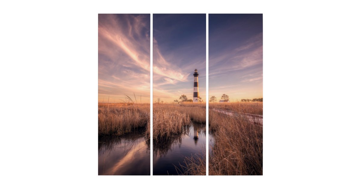 Lighthouses | Bodie Island Outerbanks NC Triptych | Zazzle