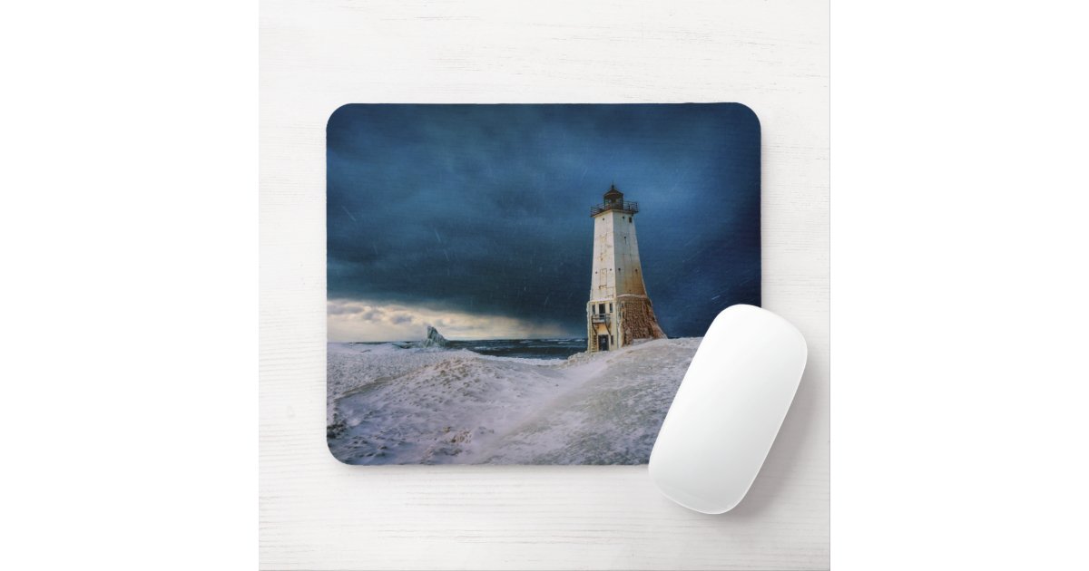Lighthouses | Frankfort Lighthouse Lake Michigan Mouse Pad | Zazzle