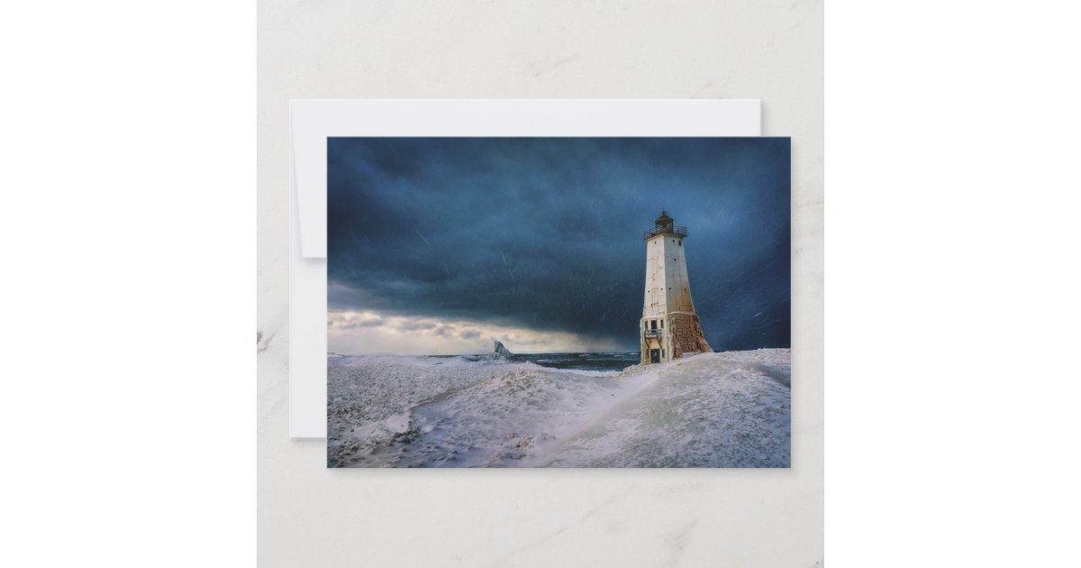 Lighthouses | Frankfort Lighthouse Lake Michigan Thank You Card | Zazzle