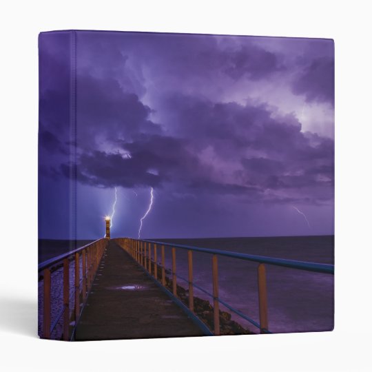 Lighthouses in a Thunderstorm with Purple Rain Binder | Zazzle.com