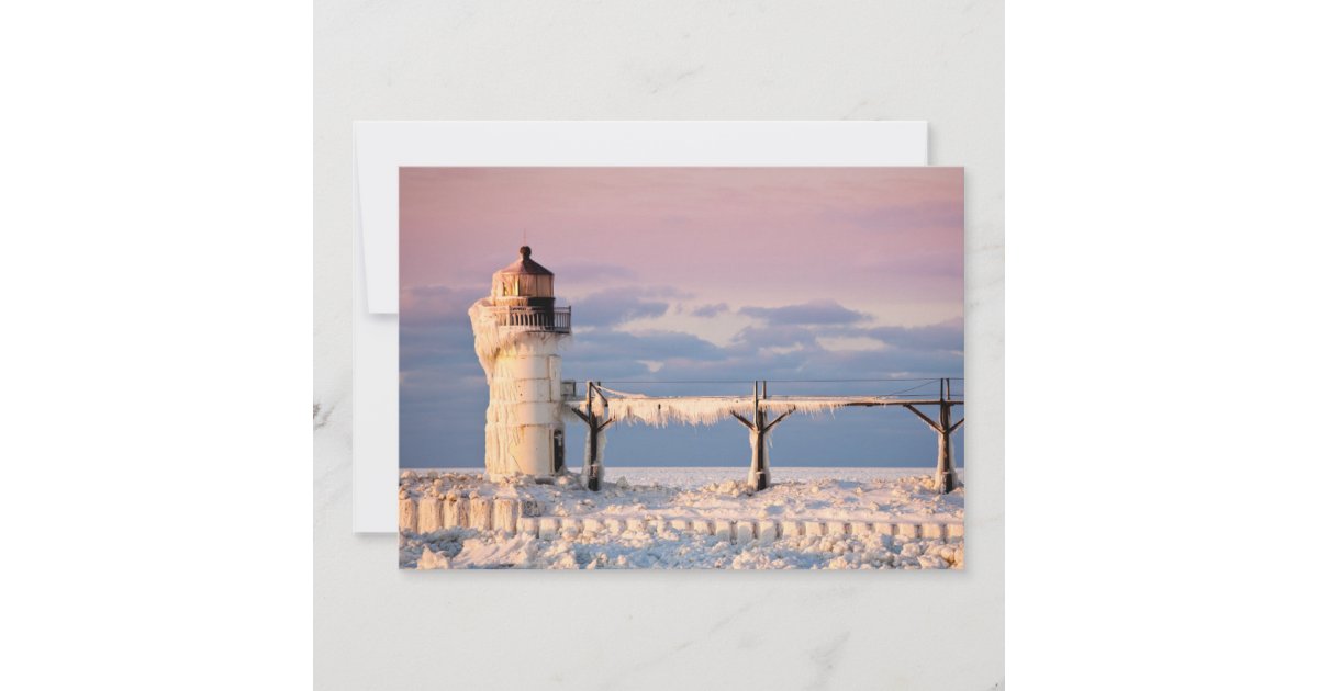 Lighthouses | Lake Michigan Lighthouse Thank You Card | Zazzle