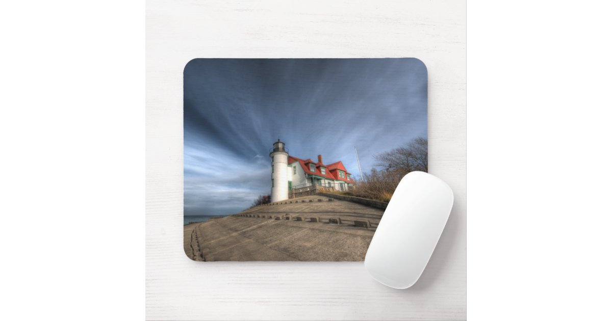 Lighthouses | Point Betsie Lake Michigan Mouse Pad | Zazzle