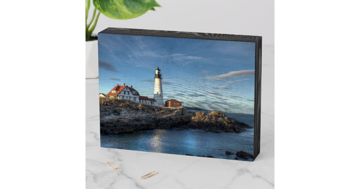 Lighthouses | Portland Head Light Lighthouse Wooden Box Sign | Zazzle