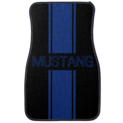 Lightning Blue Racing Stripes Car Floor Mat | Zazzle