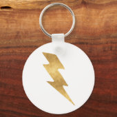 Lightning Bolt in Metallic Gold Keychain | Zazzle