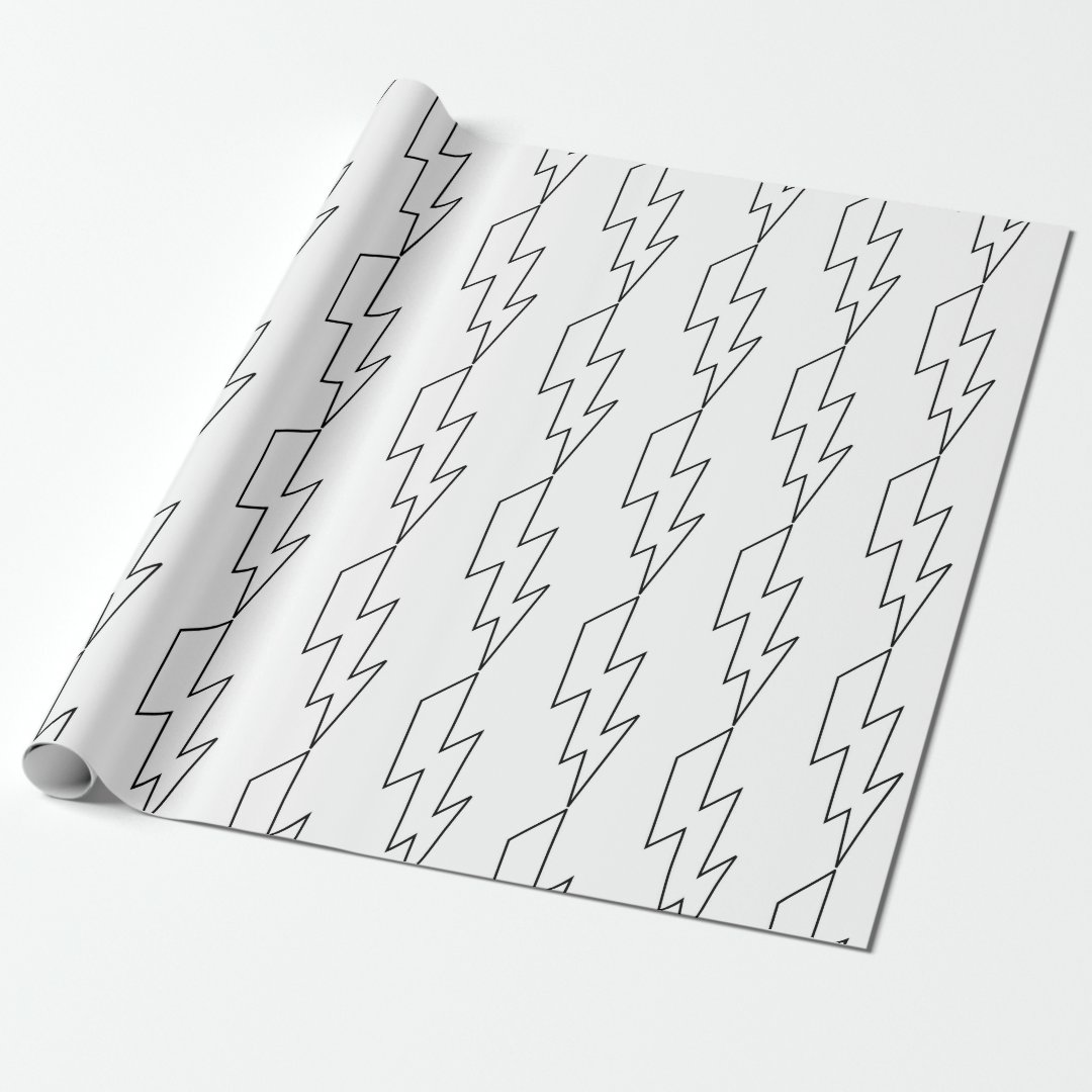 lightning bolt wrapping paper | Zazzle