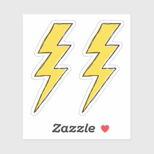 Lightning bolts doodle drawing sticker | Zazzle
