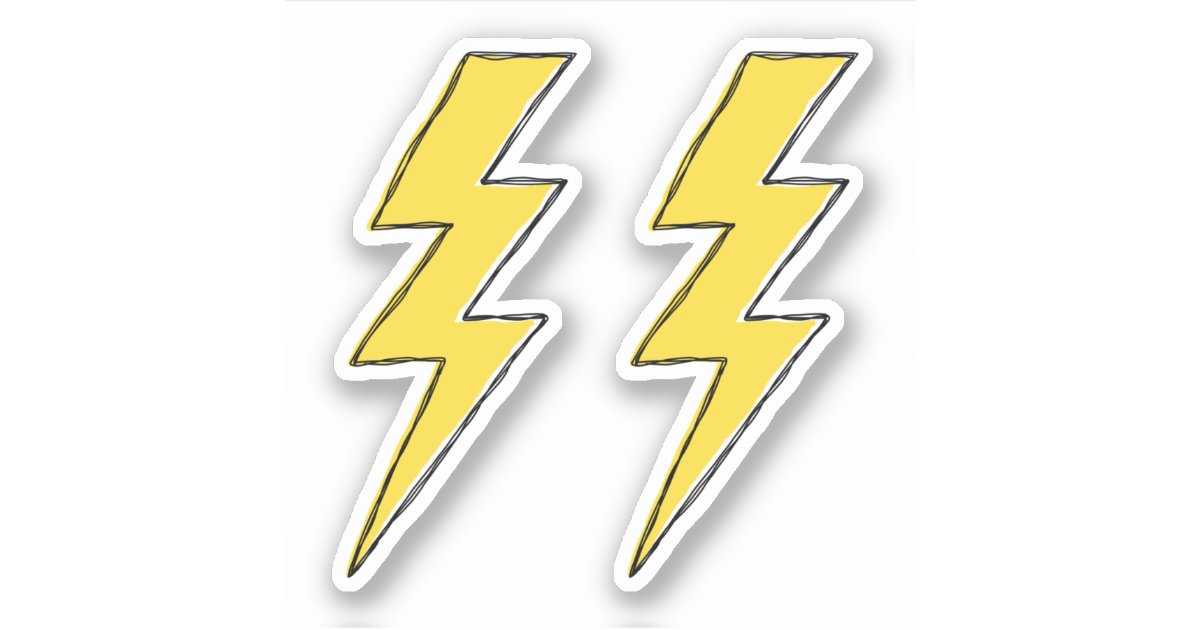 Lightning bolts doodle drawing sticker | Zazzle