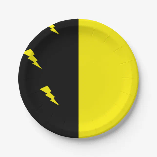 Lightning bolts pattern paper plates | Zazzle