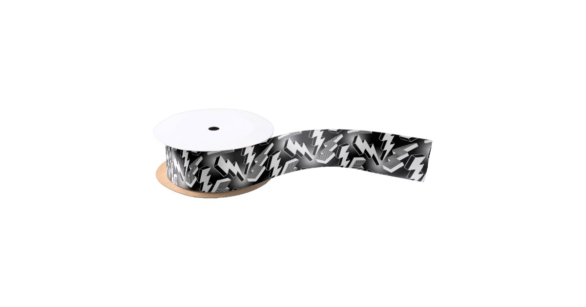 Lightning Bolts Satin Ribbon | Zazzle