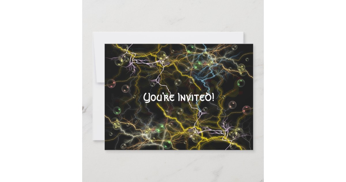 Lightning Bubble Invitation | Zazzle
