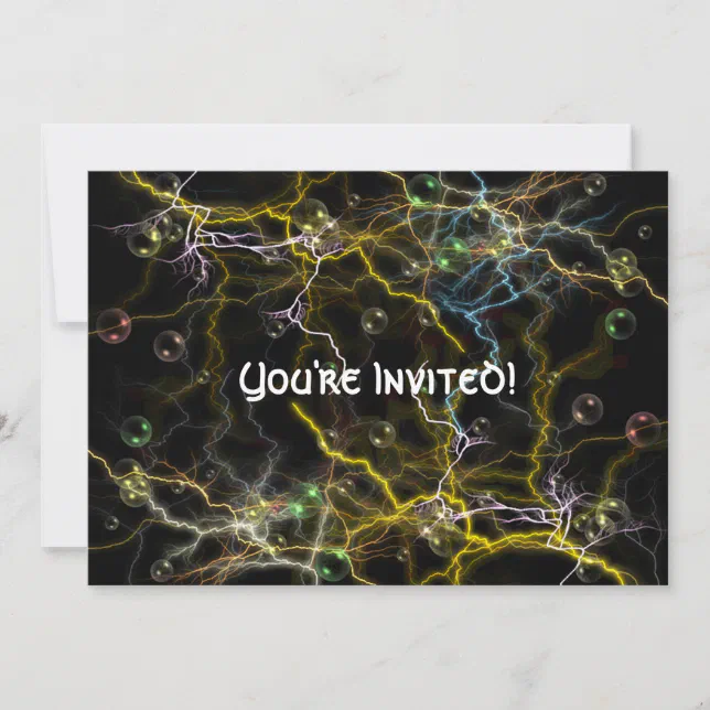 Lightning Bubble Invitation | Zazzle