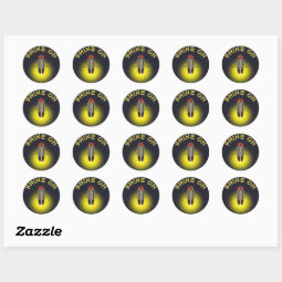 Lightning Bug Firefly "Shine On" Template Classic Round Sticker | Zazzle