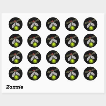 lightning bug flight lit classic round sticker | Zazzle