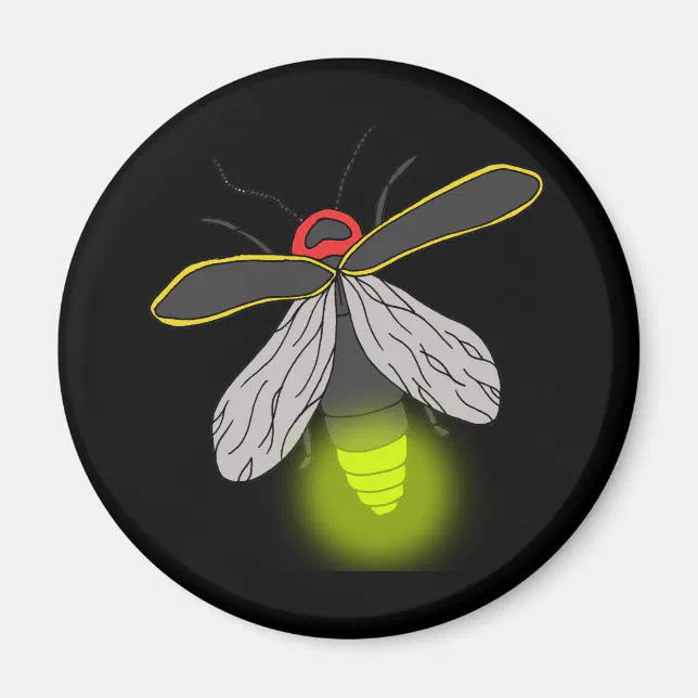 lightning bug flight lit magnet | Zazzle