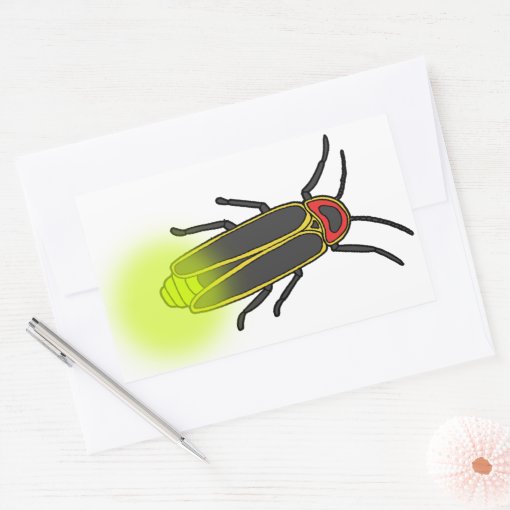 lightning bug lit rectangular sticker | Zazzle