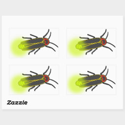 lightning bug lit rectangular sticker | Zazzle