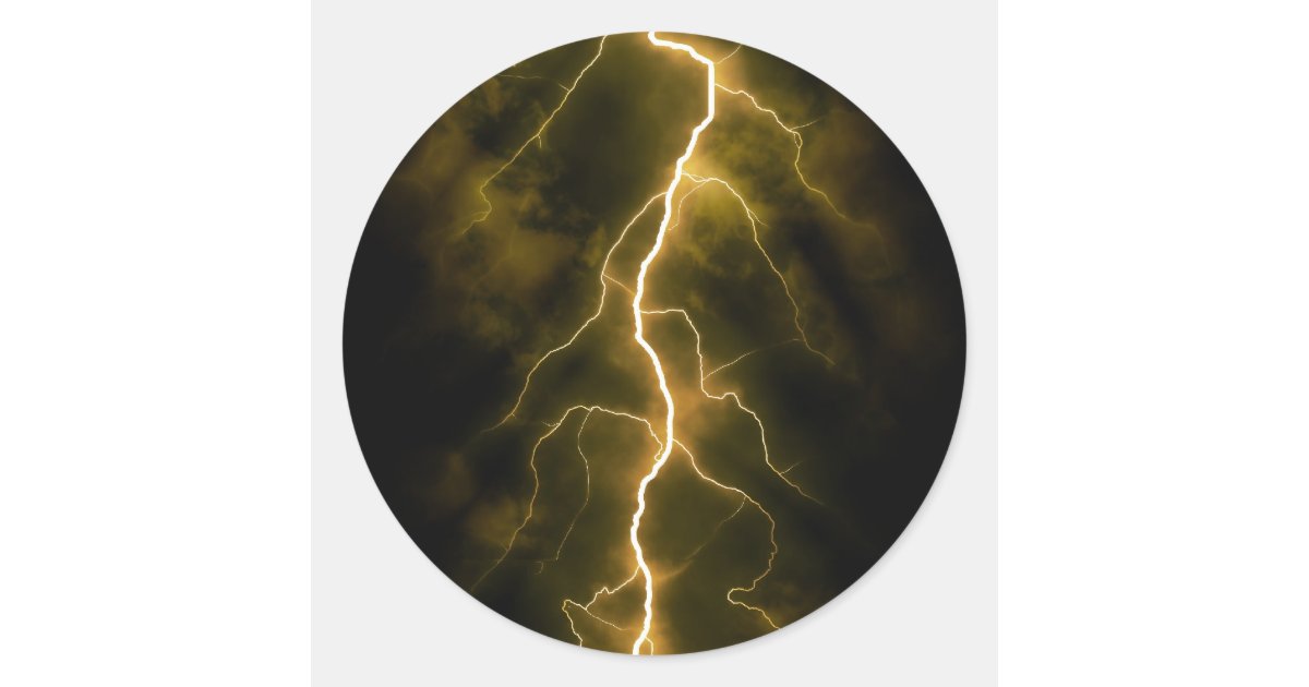 Lightning Flash Classic Round Sticker | Zazzle